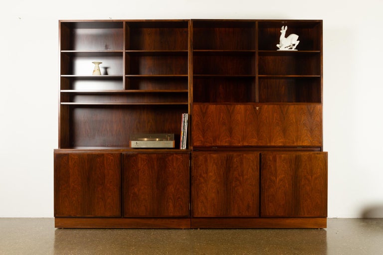 Danish Midcentury Rosewood Bookcase by Omann Jun, 1960s at 1stDibs