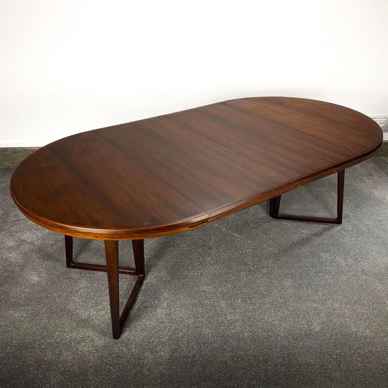 Danish Mid Century Rosewood Dining Table by Helge Sibast For Sale at ...