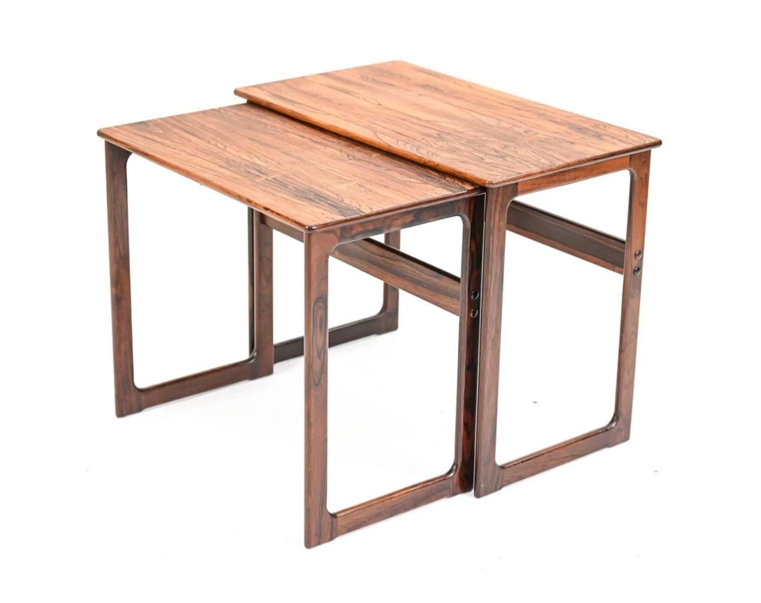 Danish Mid-Century Rosewood Nesting Tables For Sale at 1stDibs