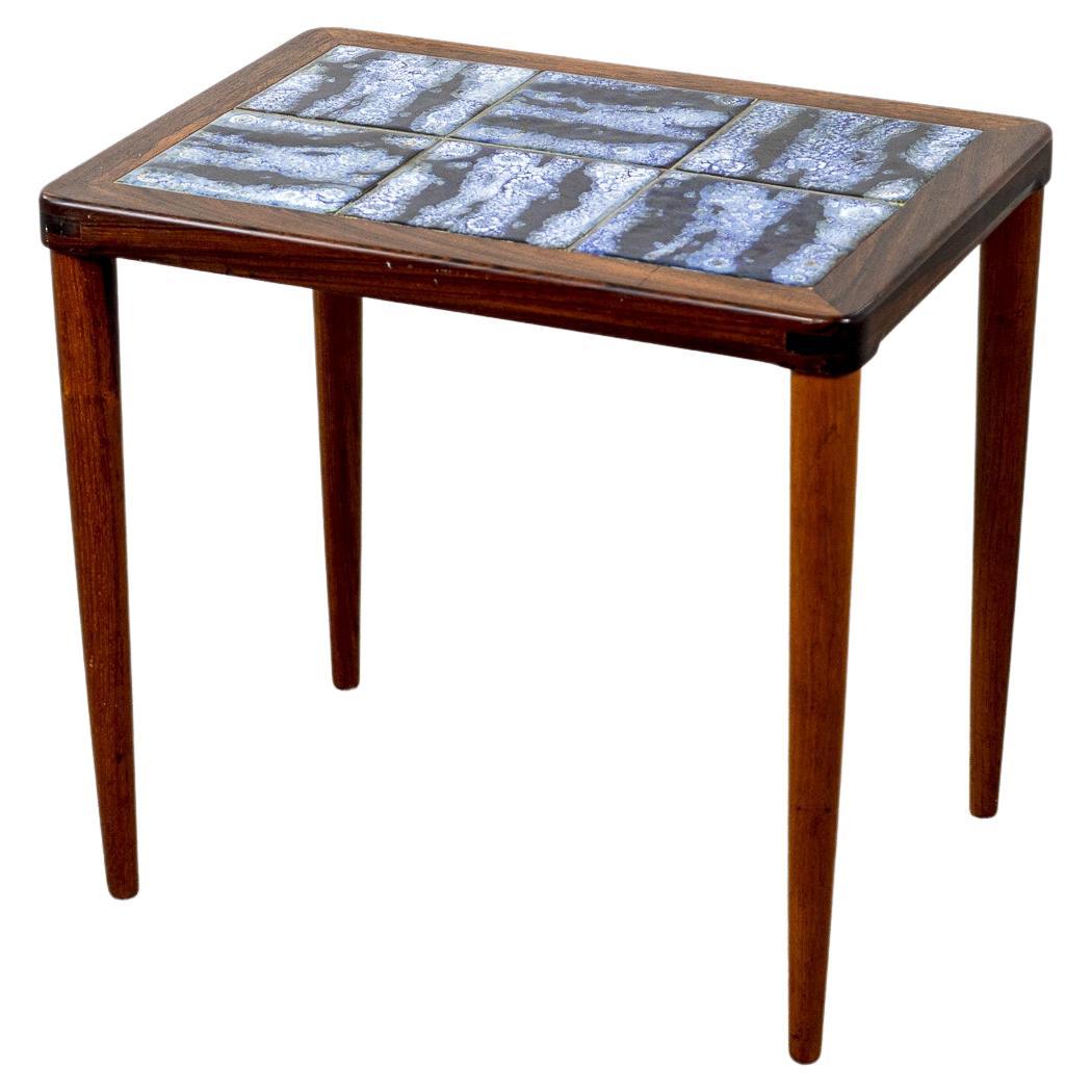 Mid Century Mosaic Tile Modernist Art Top Brass Side Table at 1stDibs