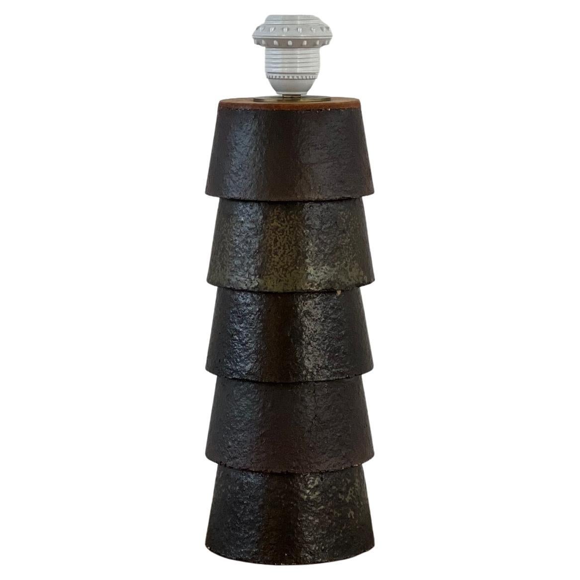 Mid-Century Wood Danish Metal Three Switch Table Lamp For Sale at 1stDibs
