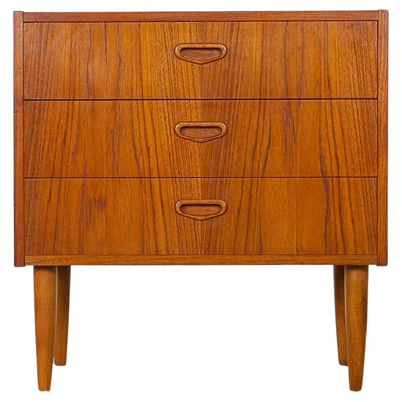 Bedside Table/Small Teak Dresser with Drawers at 1stDibs