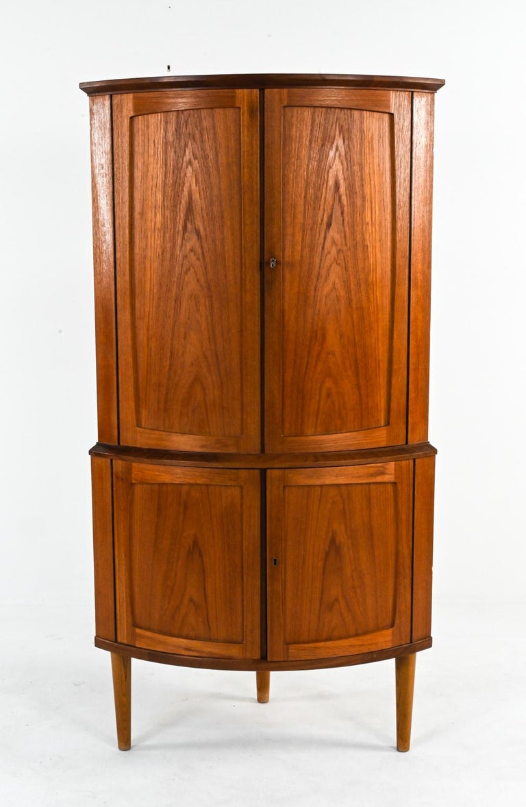 Danish Mid-Century Teak Corner Cabinet For Sale at 1stDibs