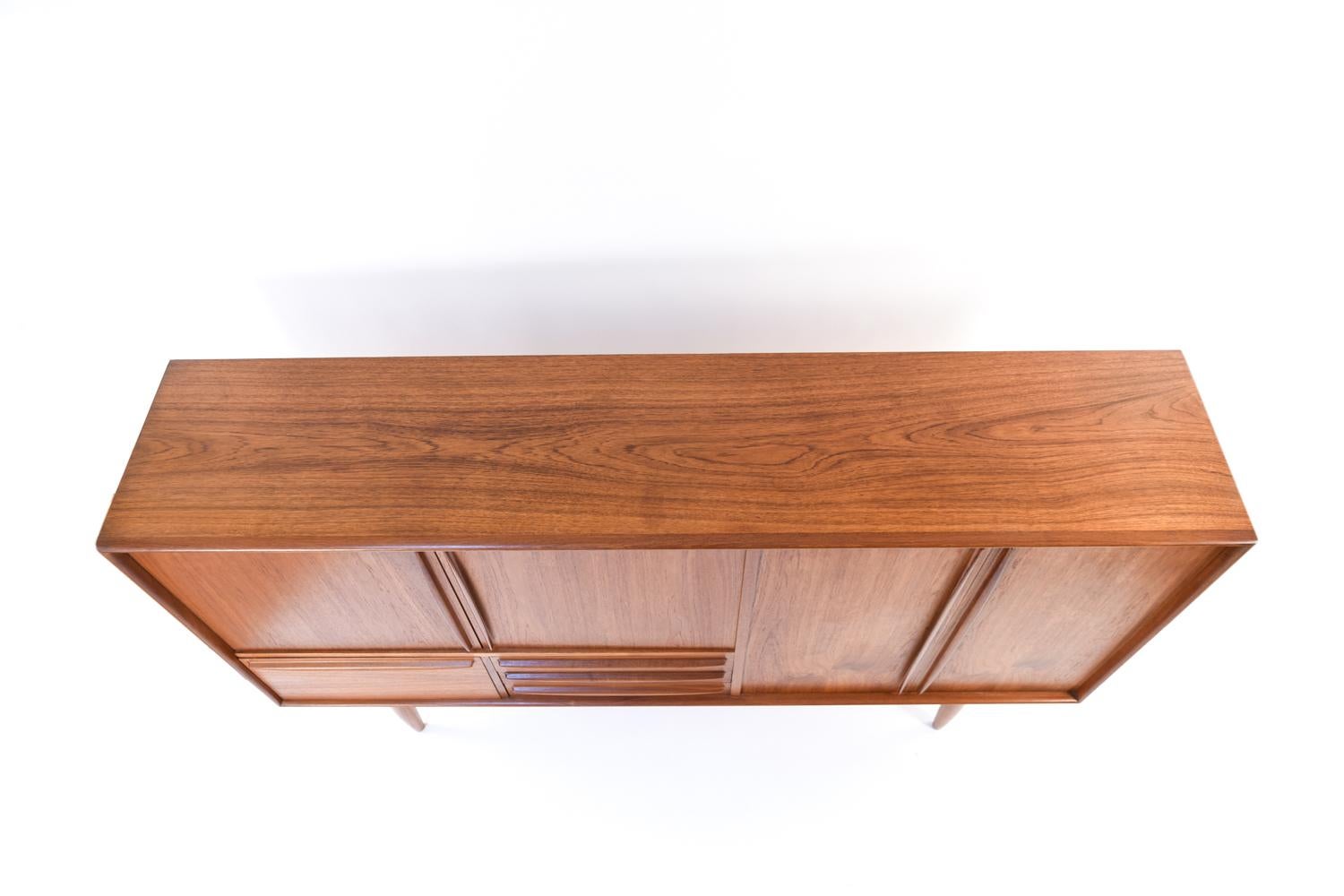 Danish Midcentury Teak Highboard For Sale at 1stDibs