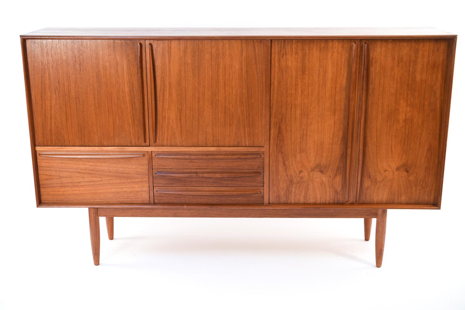 Danish Midcentury Teak Highboard For Sale at 1stDibs