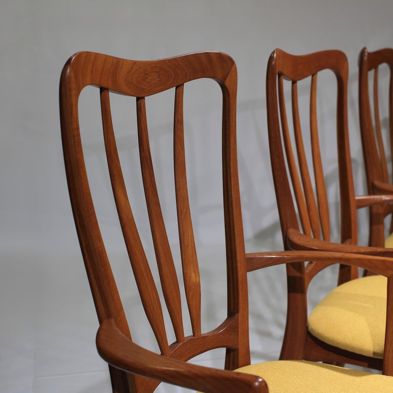Danish Mid Century Teak "Ingrid" Dining Chairs Armchairs by Niels ...