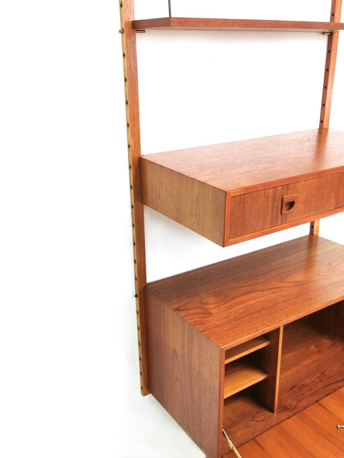 Danish Mid Century Teak Modular Wall Unit For Sale at 1stDibs