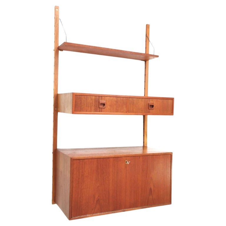 Danish Mid Century Teak Modular Wall Unit For Sale at 1stDibs