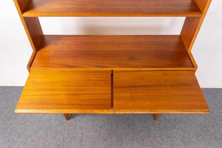 Danish Mid-Century Teak and Oak Cabinet Bookcase at 1stDibs