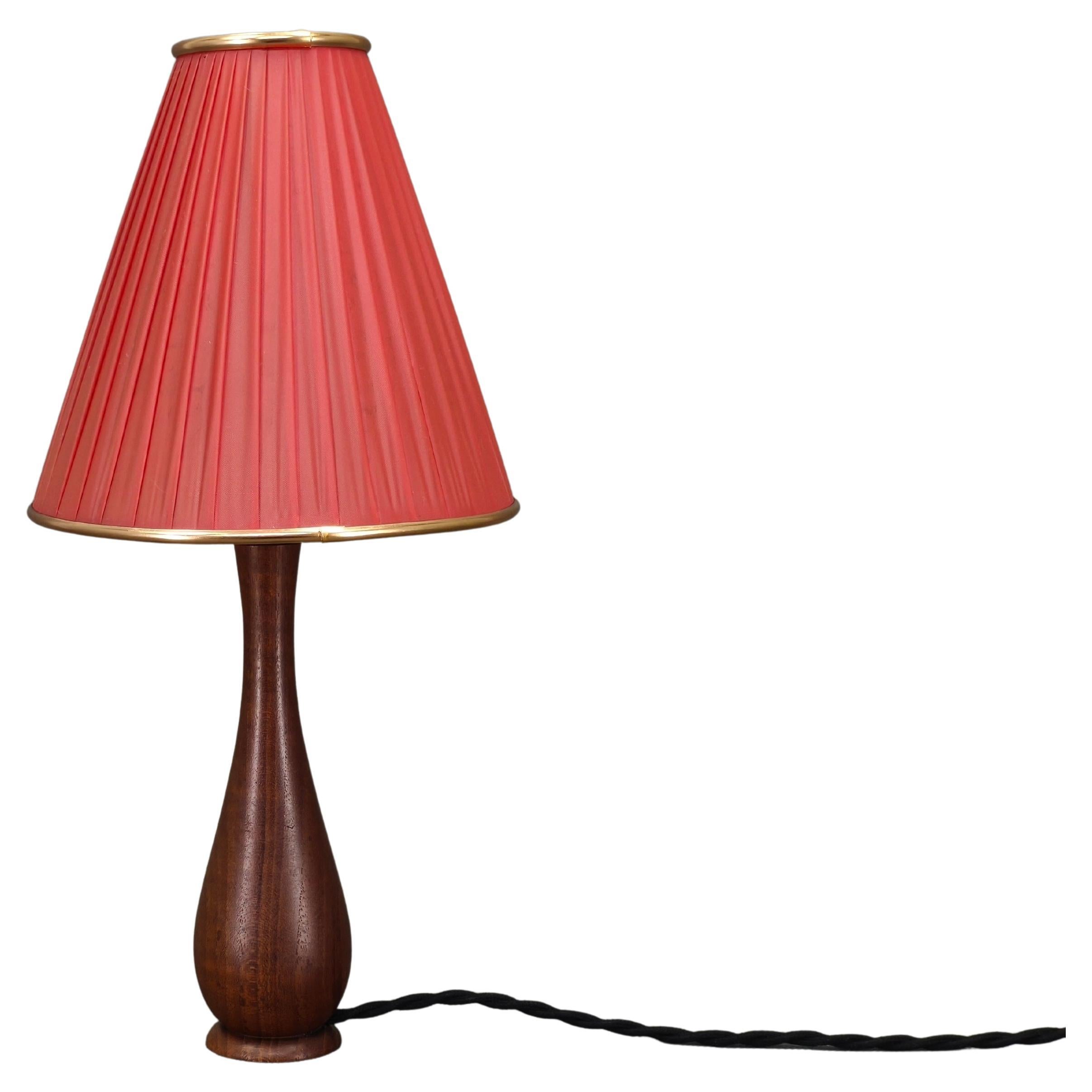 Vintage Bamboo Table Lamp, Ceramic and Brass, Red Shade, Italy, 1970s ...