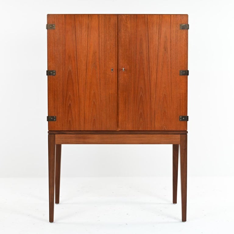 Danish Mid-Century Teak Tall Cabinet For Sale at 1stDibs