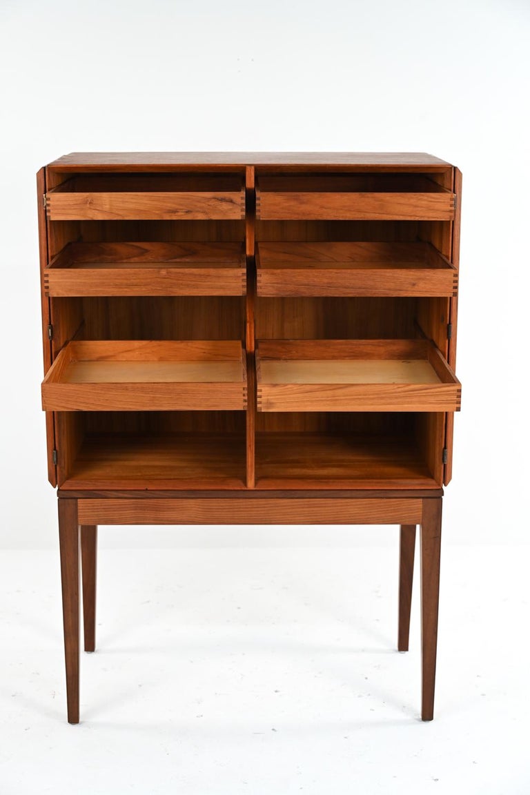 Danish Mid-Century Teak Tall Cabinet For Sale at 1stDibs