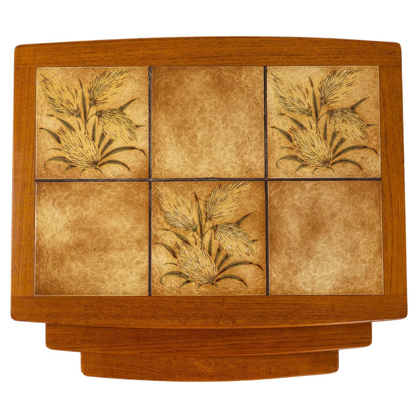 1970s Danish Ceramic Tile and Teak Nesting Tables by Ox Art for Trioh ...