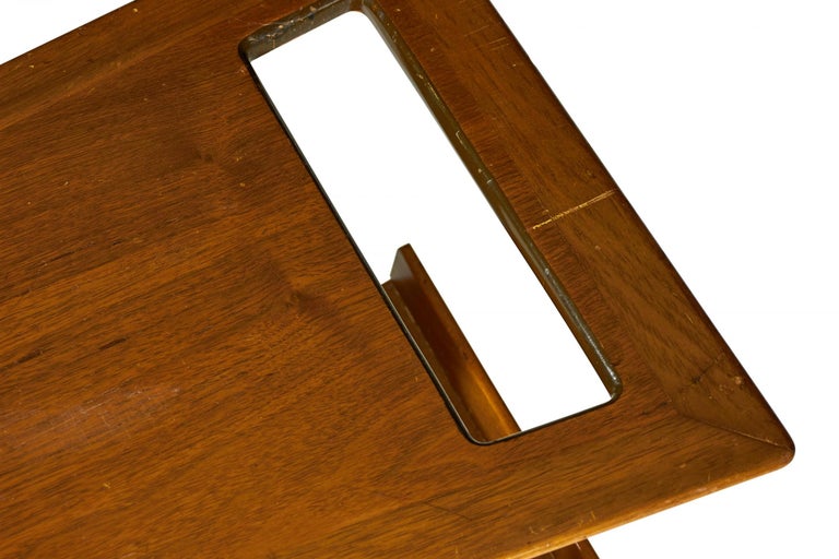 Danish Mid-Century Walnut Wedge Magazine Table (manner of Jens Risom ...