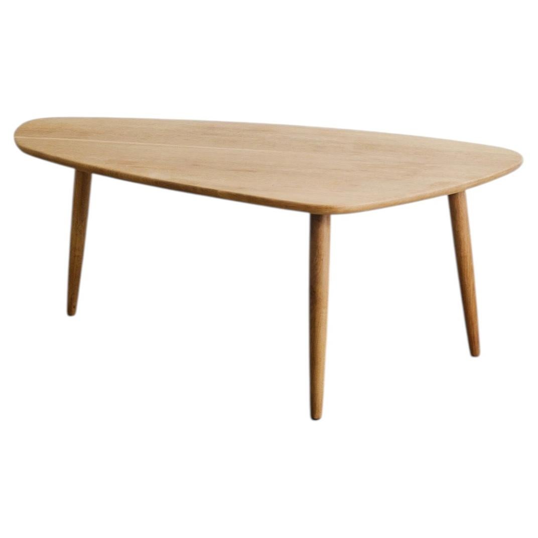 French Round Mid Century Wooden "T02M" Coffee Sofa Table by Pierre ...