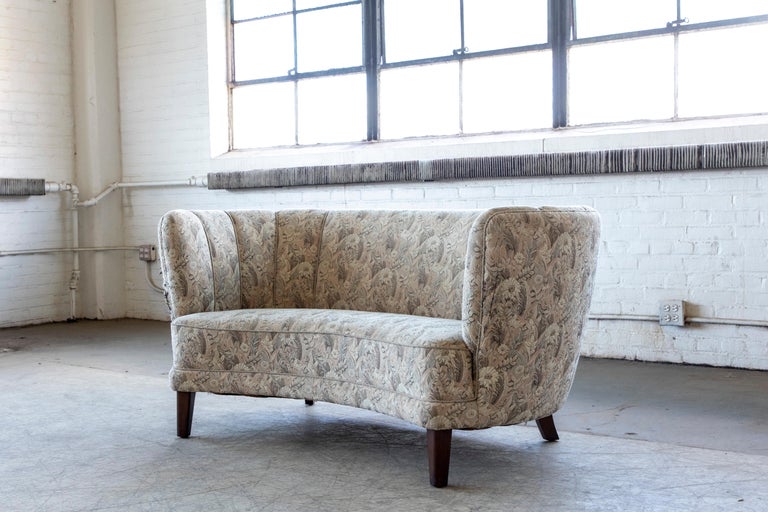 Danish Mid-Century Curved Loveseat or Settee Around 1950 For Sale at ...