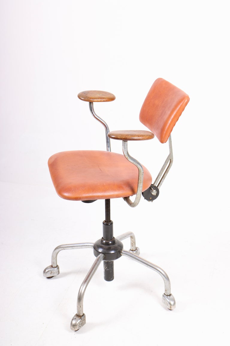 Danish Midcentury Desk Chair in Patinated Leather by Jørgen Rasmussen ...
