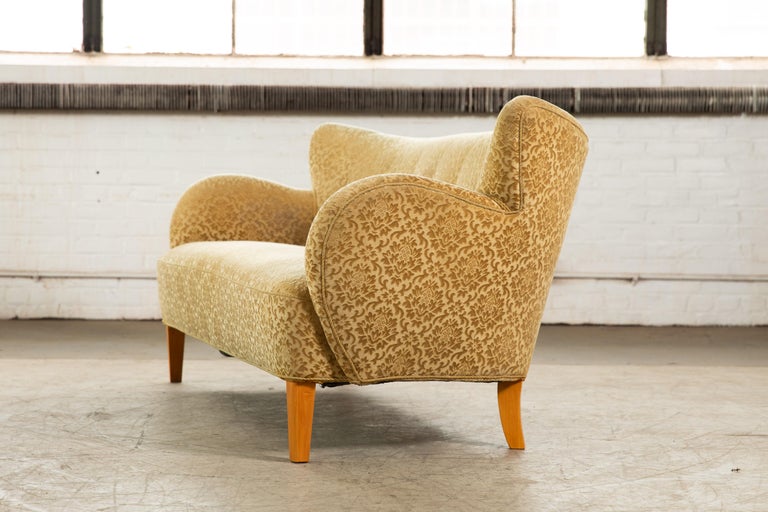 Danish Midcentury Flemming Lassen Style Three-Seat Sofa, 1940s at 1stDibs