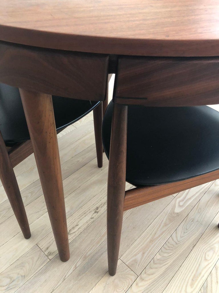 Danish Midcentury Hans Olsen for Frem Rojle Compact Dining Table Set at ...