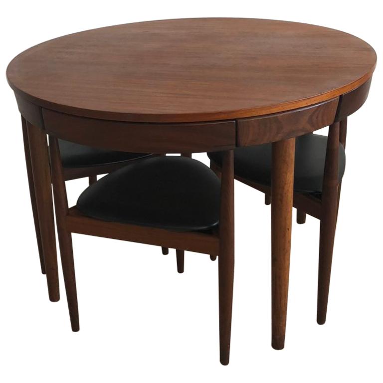 Danish Midcentury Hans Olsen for Frem Rojle Compact Dining Table Set at ...