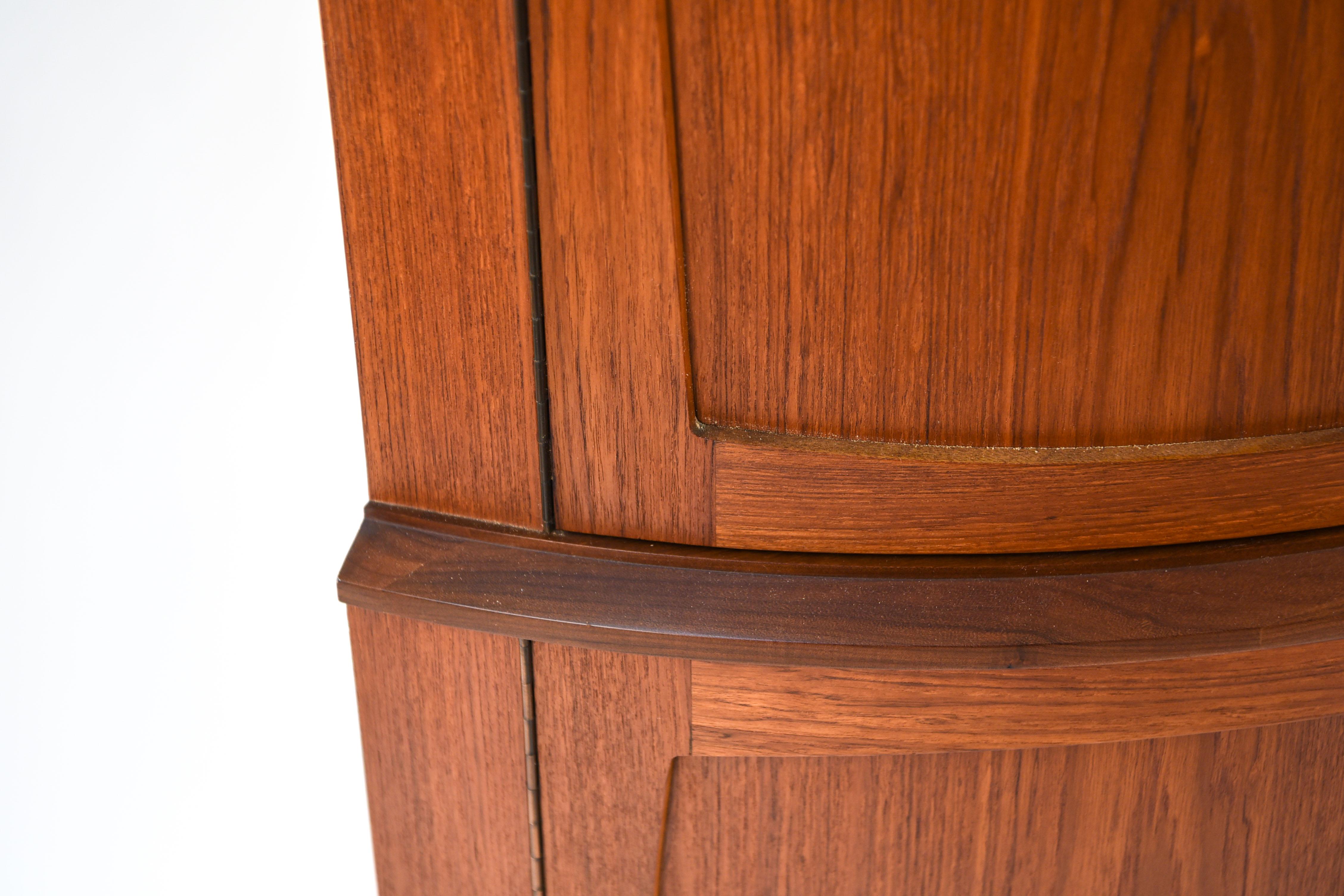 Danish Midcentury Teak Corner Cabinet For Sale at 1stDibs