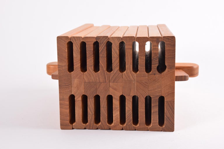 Danish Midcentury Teak Knife Storage Block by Trip Trap Attributed to ...