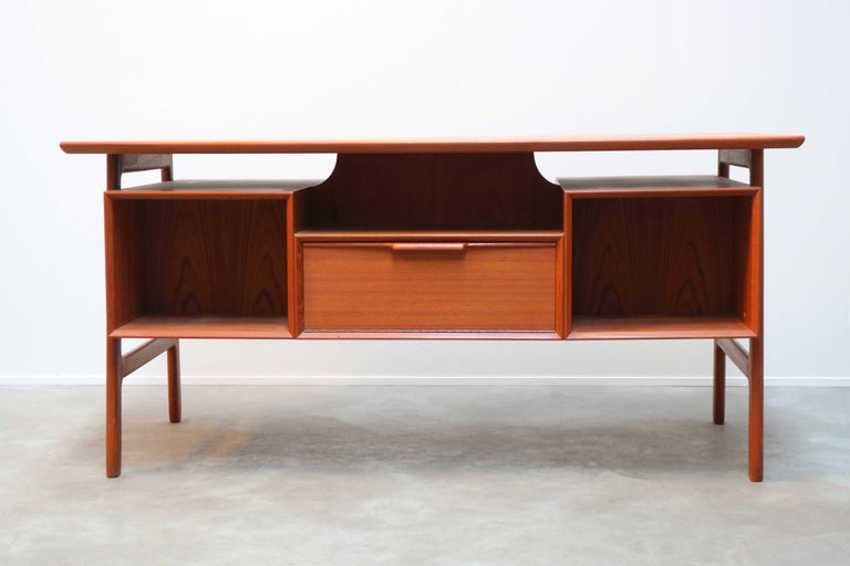 Danish Model 75 Executive Desk in Teak by Gunni Omann for Omann Jun ...