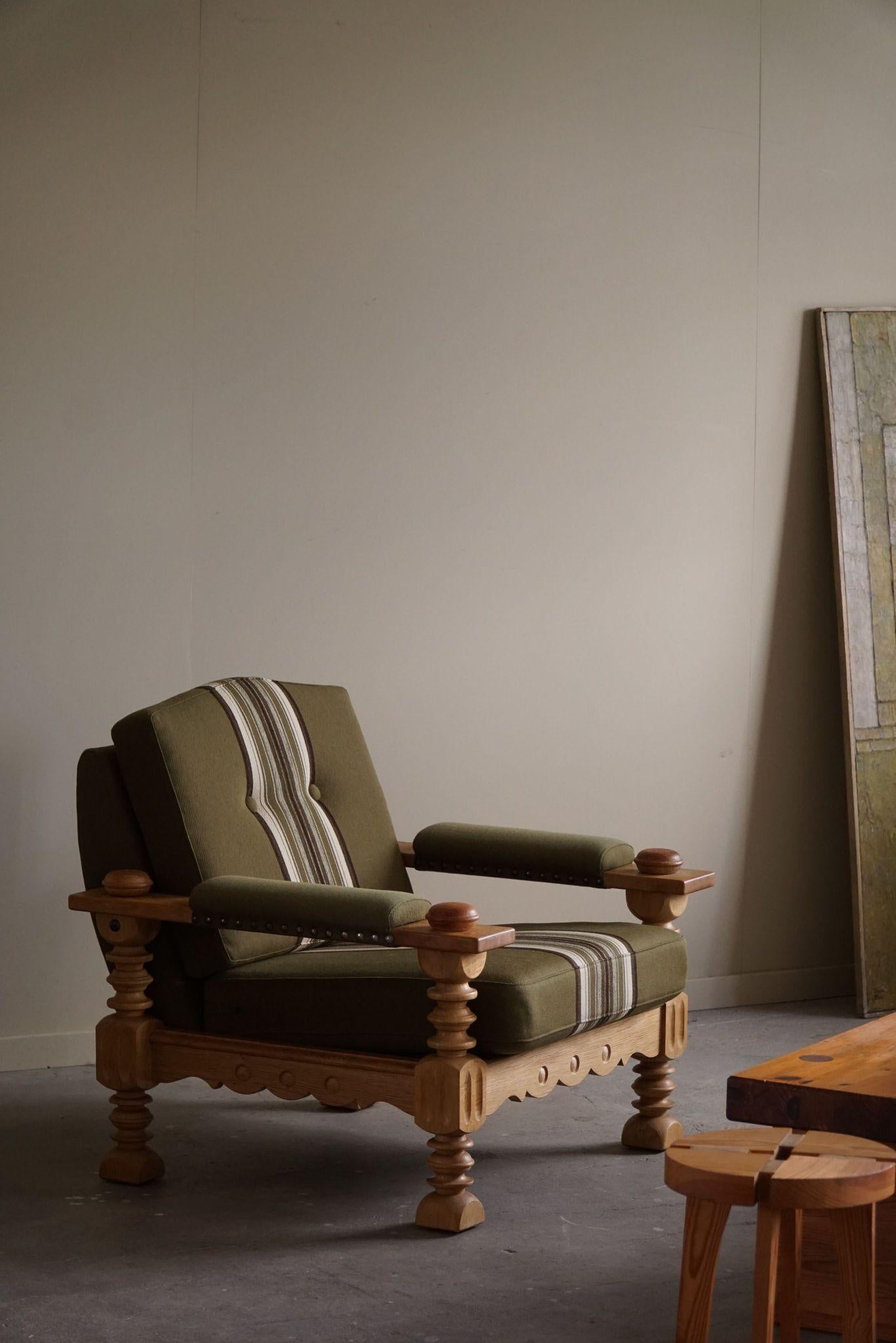 Danish Modern, A Pair of Lounge Chairs in Oak and Wool, Henning ...