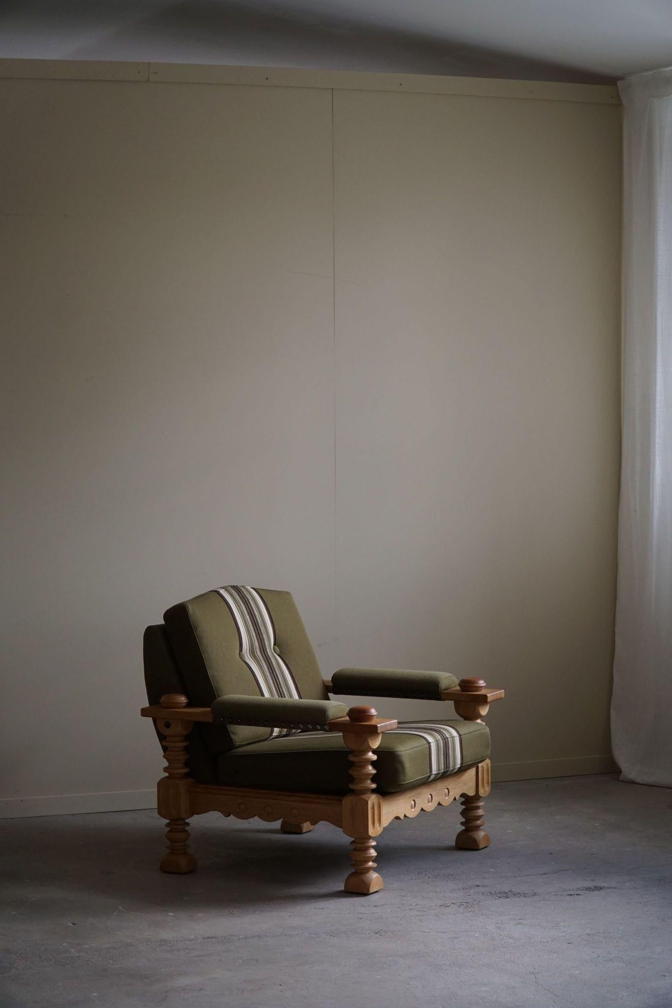 Danish Modern, A Pair of Lounge Chairs in Oak and Wool, Henning ...