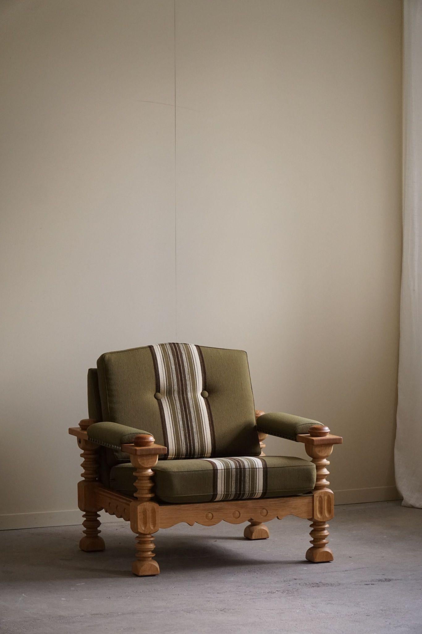 Danish Modern, A Pair of Lounge Chairs in Oak and Wool, Henning ...