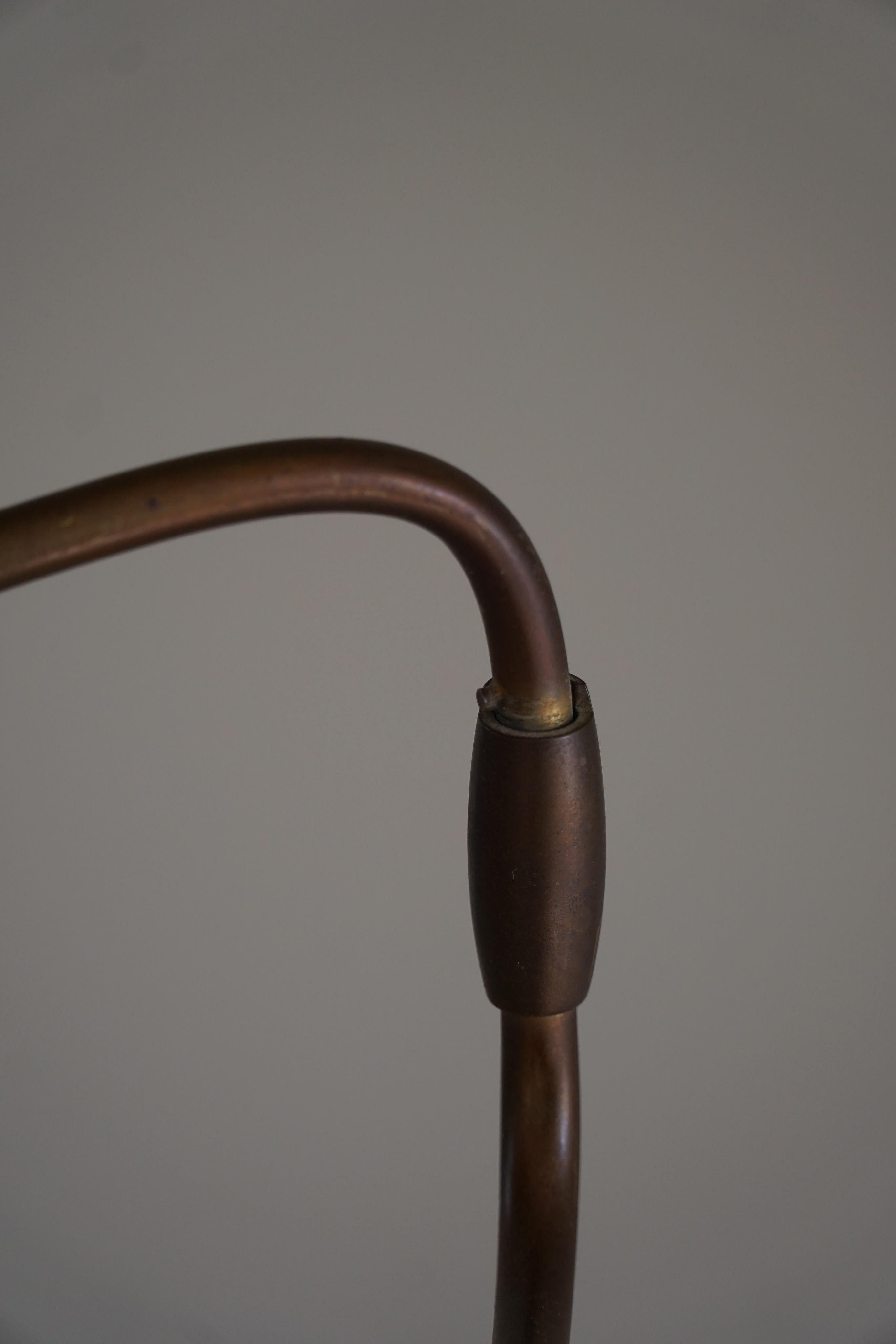Danish Modern, Adjustable Swing Arm Floor Lamp in Brass, Midcentury ...