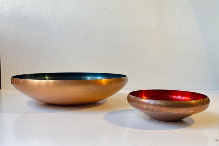 Danish Modern Anodized Copper Bowls by Corona, 1960s, Set of 2 For Sale ...
