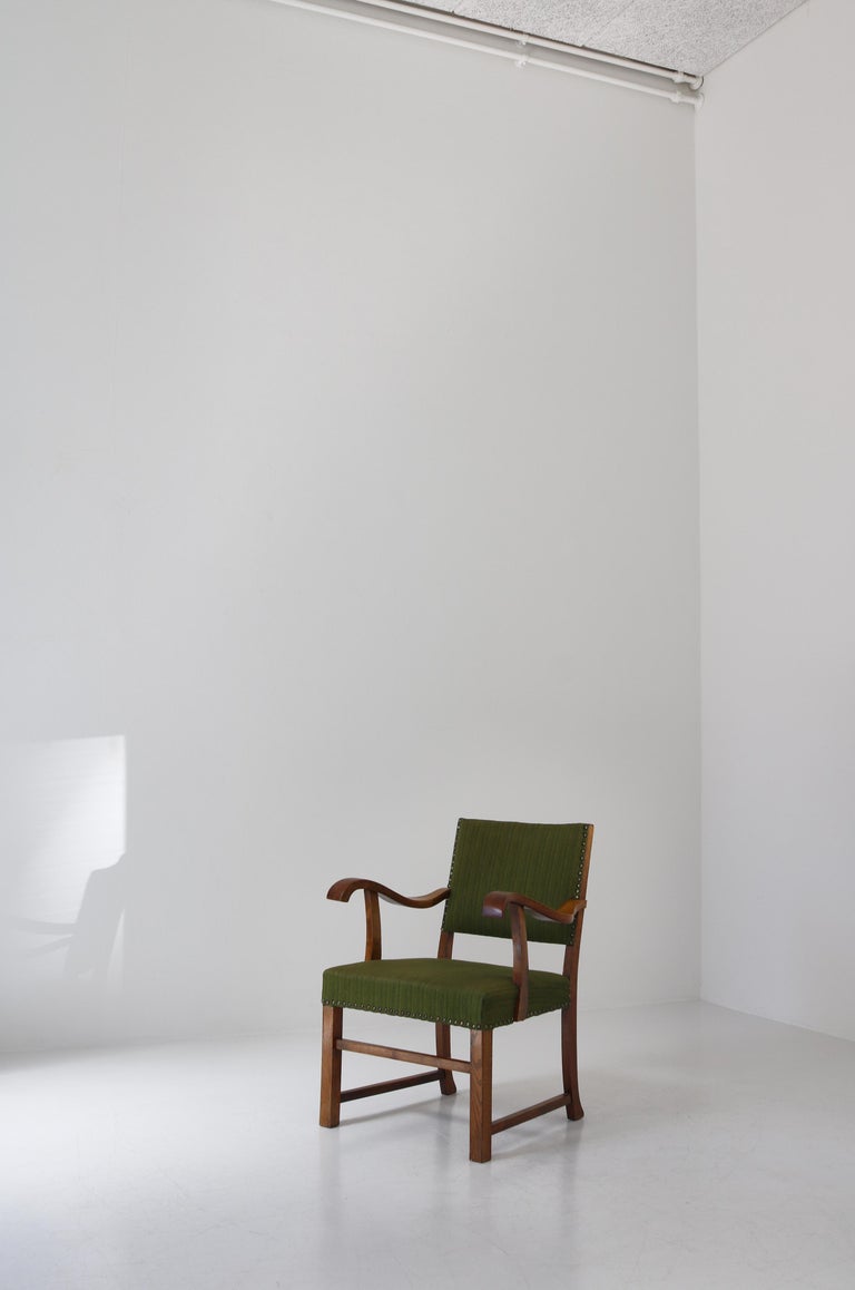 Danish Modern Armchair in Solid Oak by Cabinetmaker S. Thrane, Denmark ...