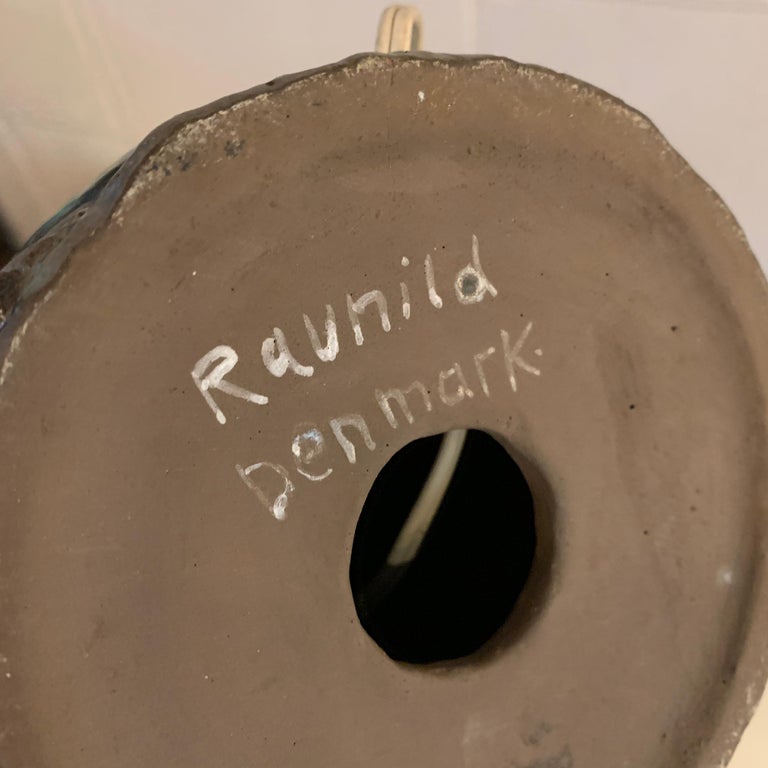 Danish Modern Art Pottery Table Lamp by Ravnild For Sale at 1stDibs