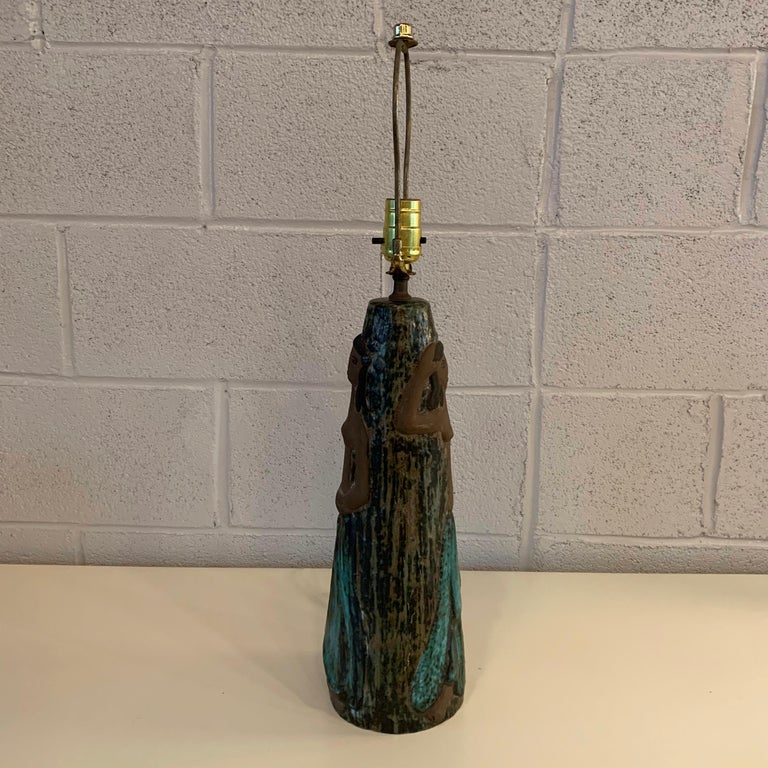 Danish Modern Art Pottery Table Lamp by Ravnild For Sale at 1stDibs