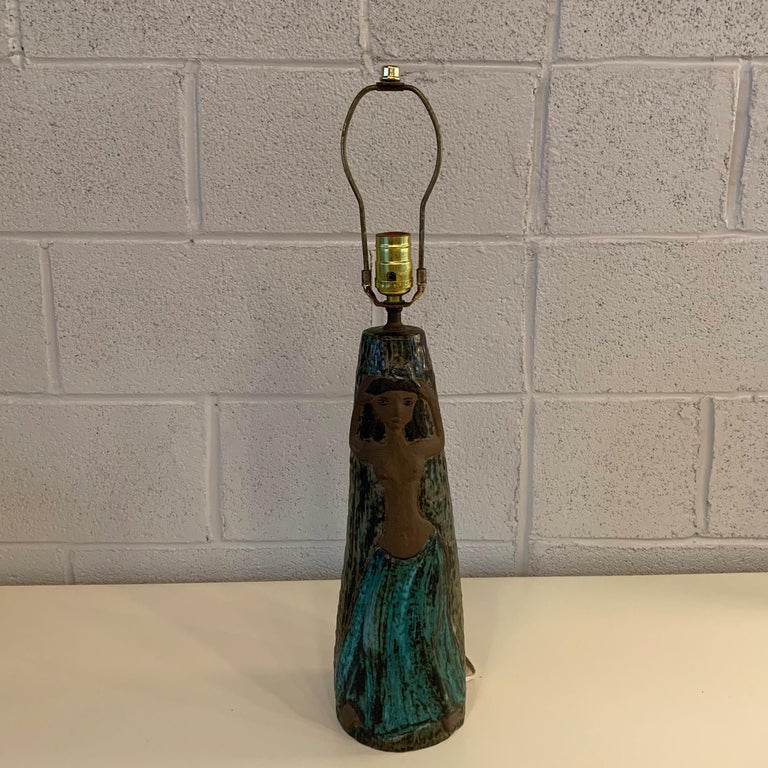 Danish Modern Art Pottery Table Lamp by Ravnild For Sale at 1stDibs