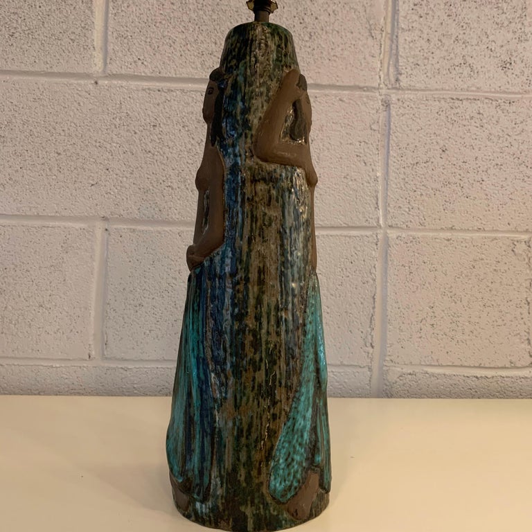 Danish Modern Art Pottery Table Lamp by Ravnild For Sale at 1stDibs