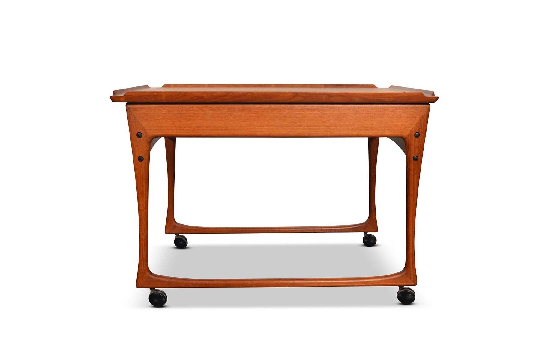 Danish Modern Bar Cart in Teak by Ingvar Jensen For Sale at 1stDibs