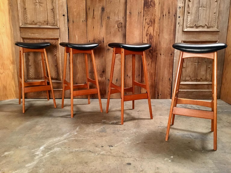 Danish Modern Bar Stools by Johannes Andersen at 1stDibs