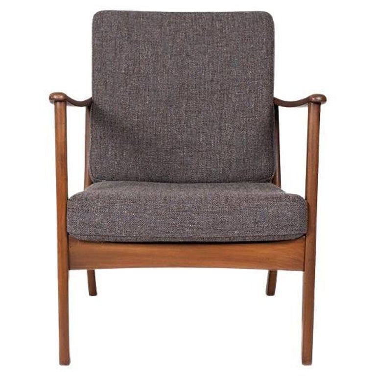 Danish Modern Beech Framed Lounge Chair For Sale at 1stDibs