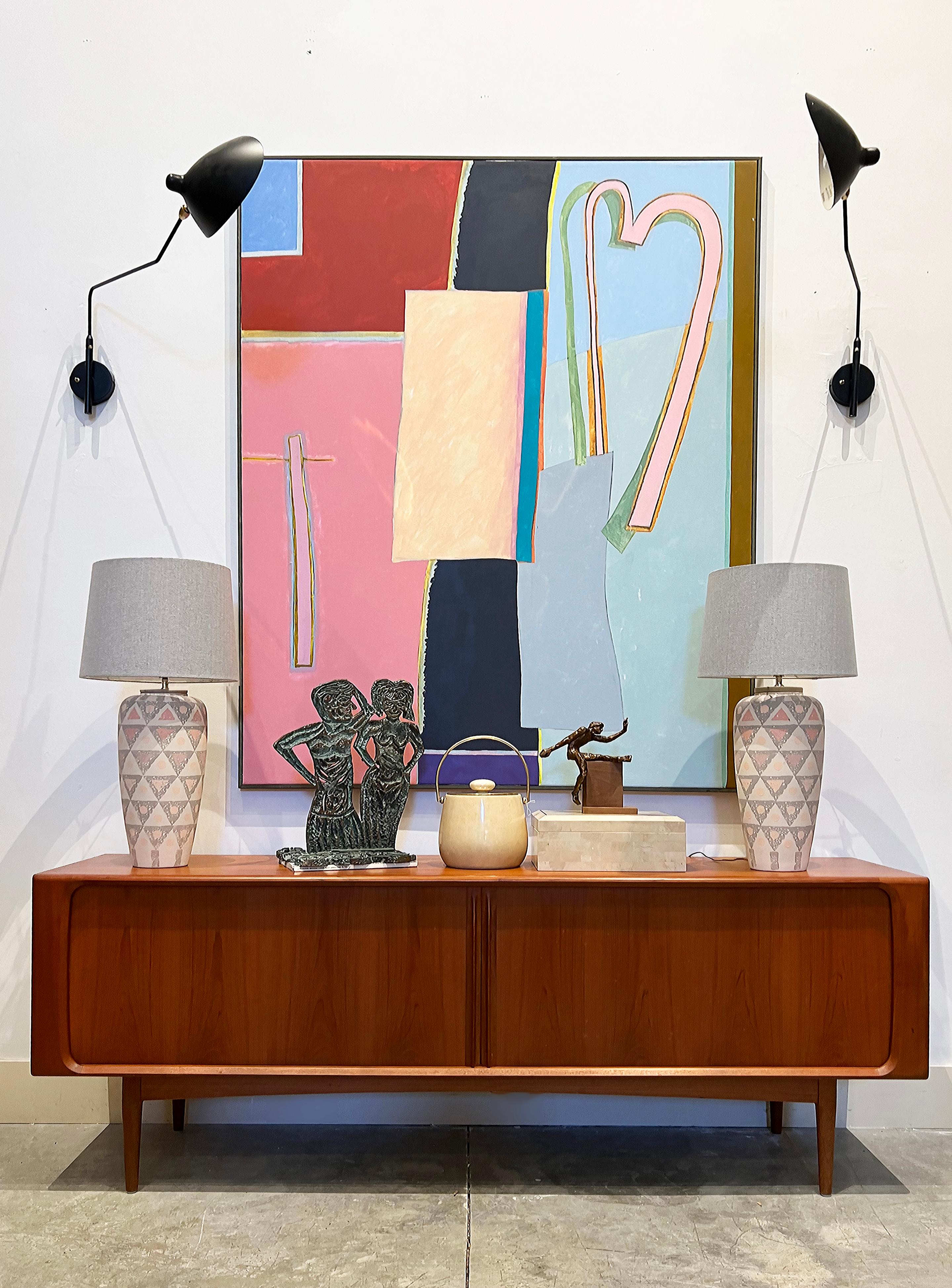 Danish Modern Bernhard Pedersen and Søn Teak Credenza with Tambour ...