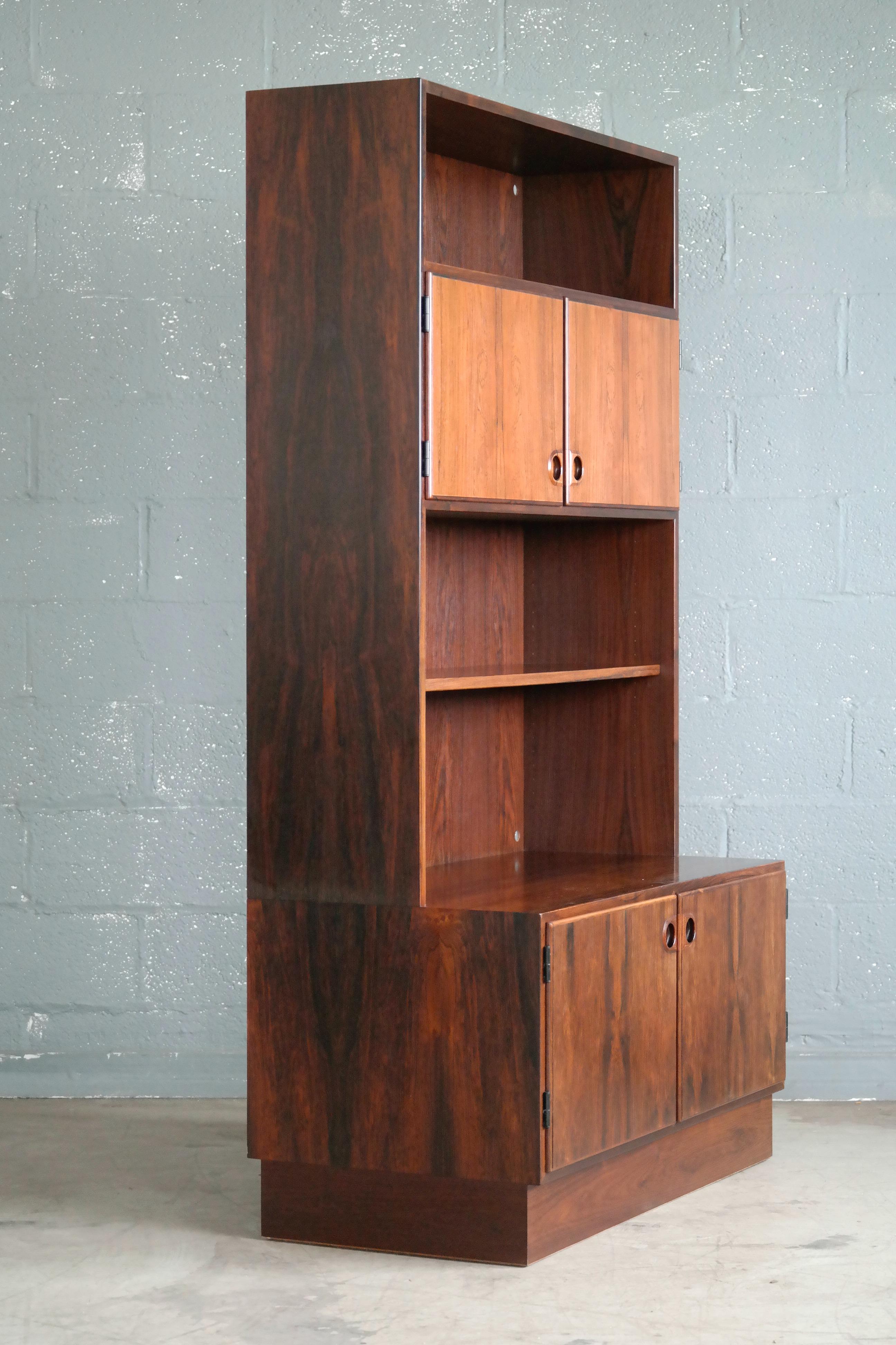 Danish Modern Bookcase or Wall Unit in Rosewood at 1stDibs