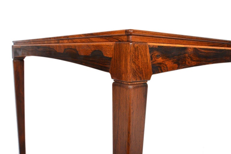 Danish Modern Brazilian Rosewood Square Coffee Table For Sale at 1stDibs