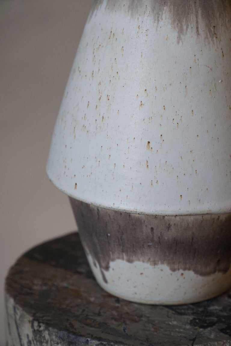 Danish Modern Ceramic Table Lamp, Hare’s Fur Glaze, Made by Kamo in ...
