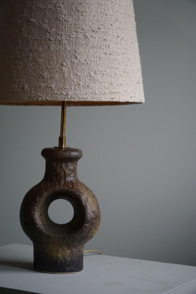 Danish Modern Ceramic Table Lamp, Various Green / Brown Colors, 1960s ...