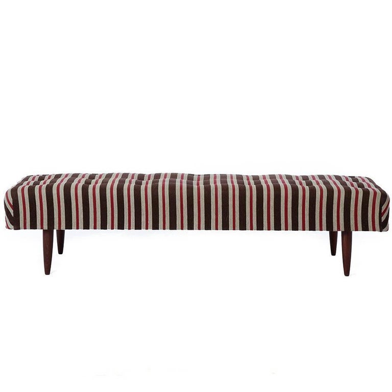 Danish Modern Daybed with Original Striped Upholstery at 1stDibs