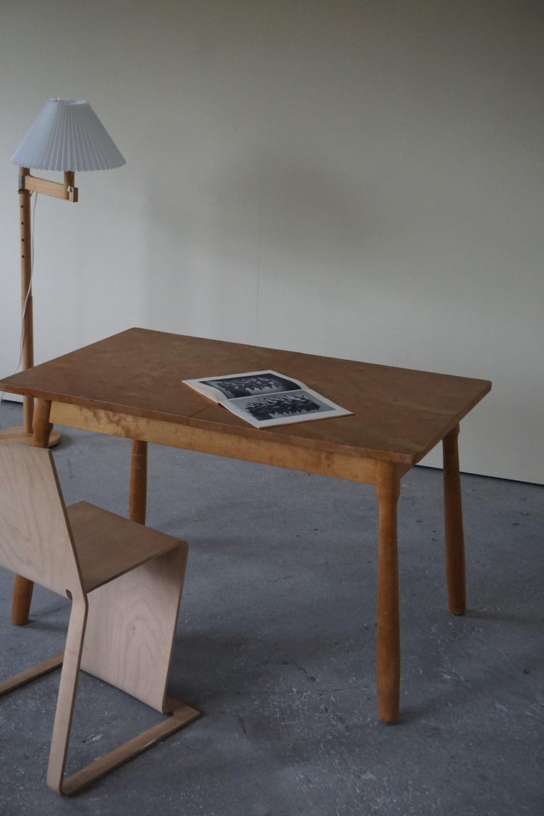 Danish Modern Desk / Dining Table in Birch Attributed to Philip ...