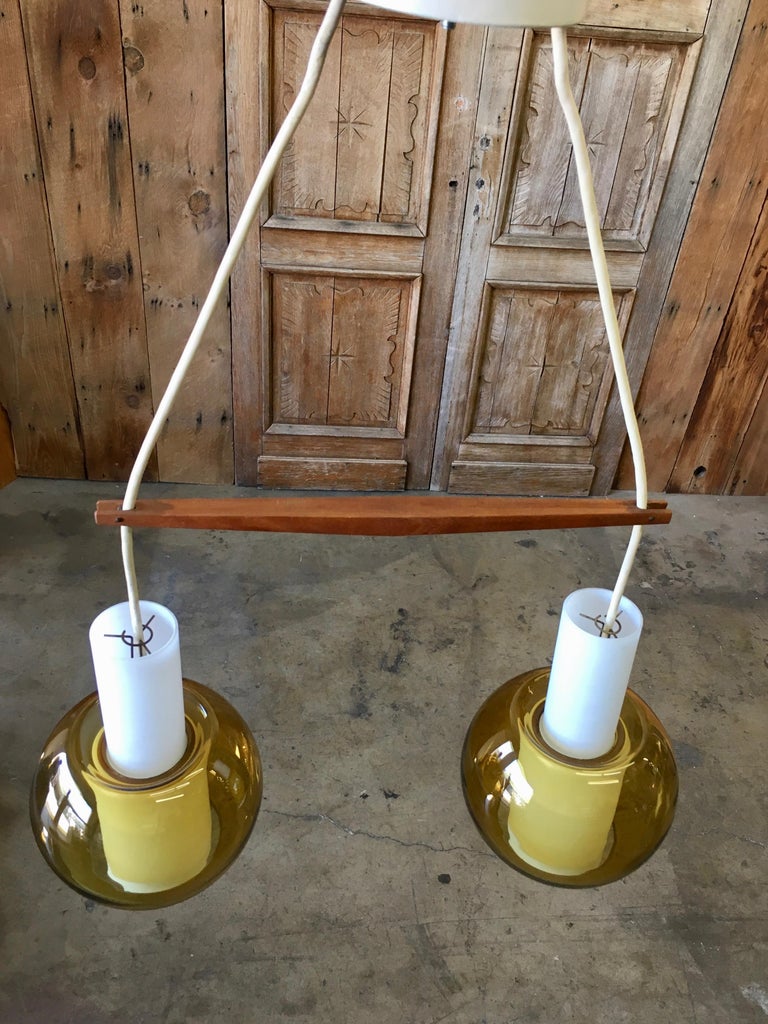 Danish Modern Double Glass Pendant Light by Nordisk Solar For Sale at ...