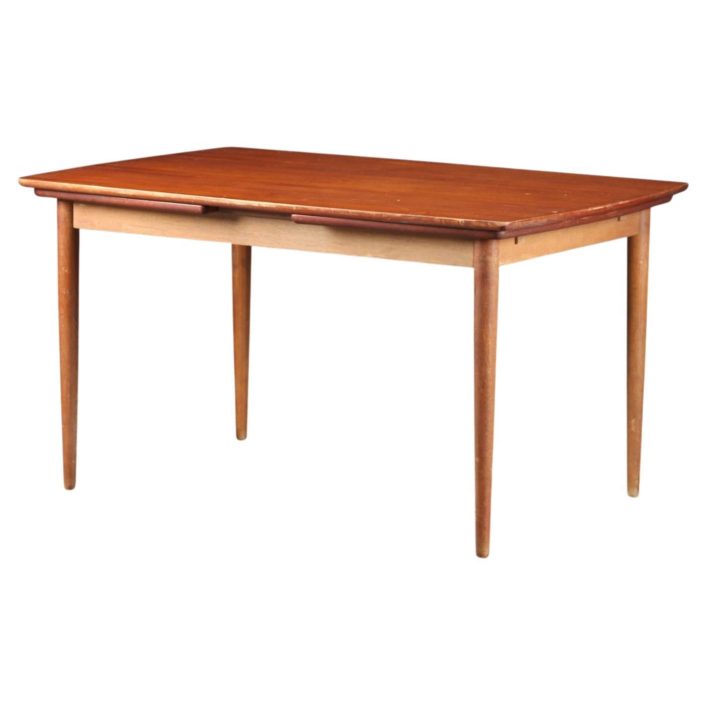 Large Danish Modern Draw Leaf Dining Table in Teak For Sale at 1stDibs