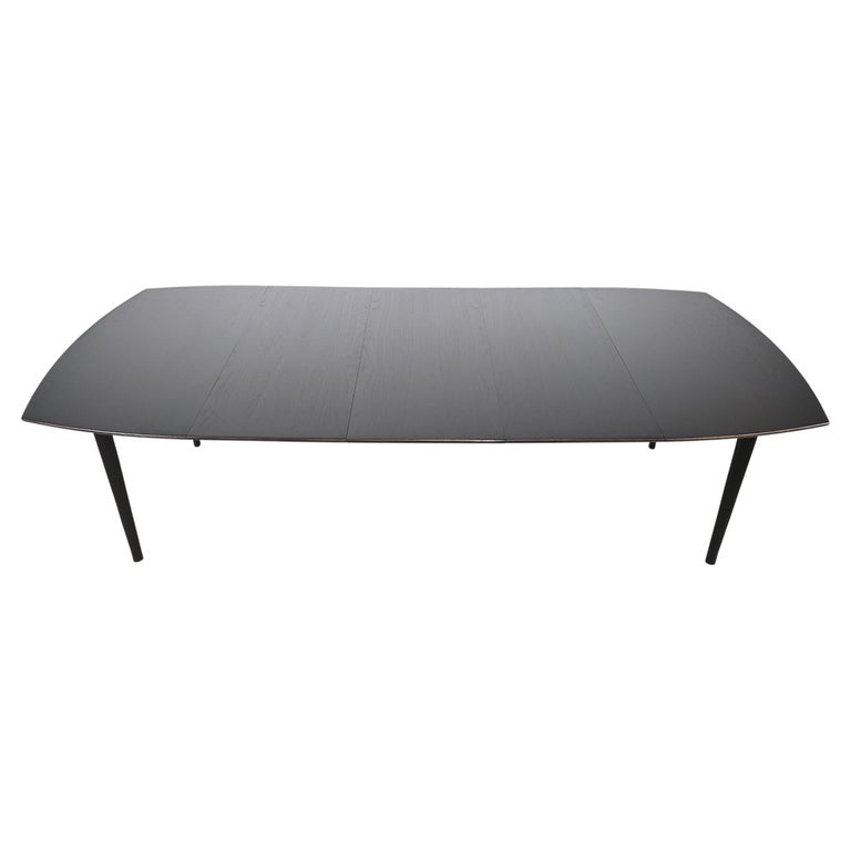 Danish Modern Ebonized Teak Boat Shaped Extension Dining Table For Sale ...